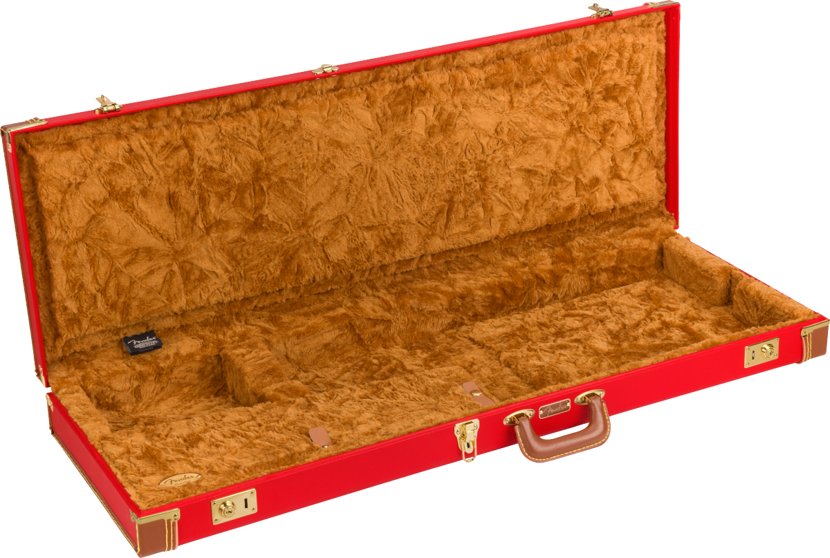 Fender Classic Wood Strat/Tele Electric Guitar Case - Fiesta Red ...