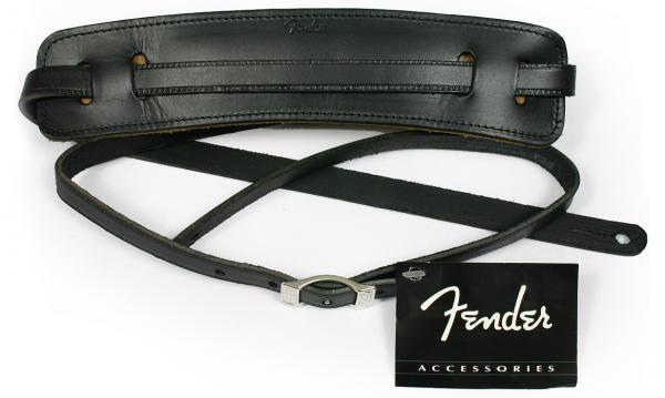 Fender Straps Deluxe Vintage Leather - Black Guitar strap