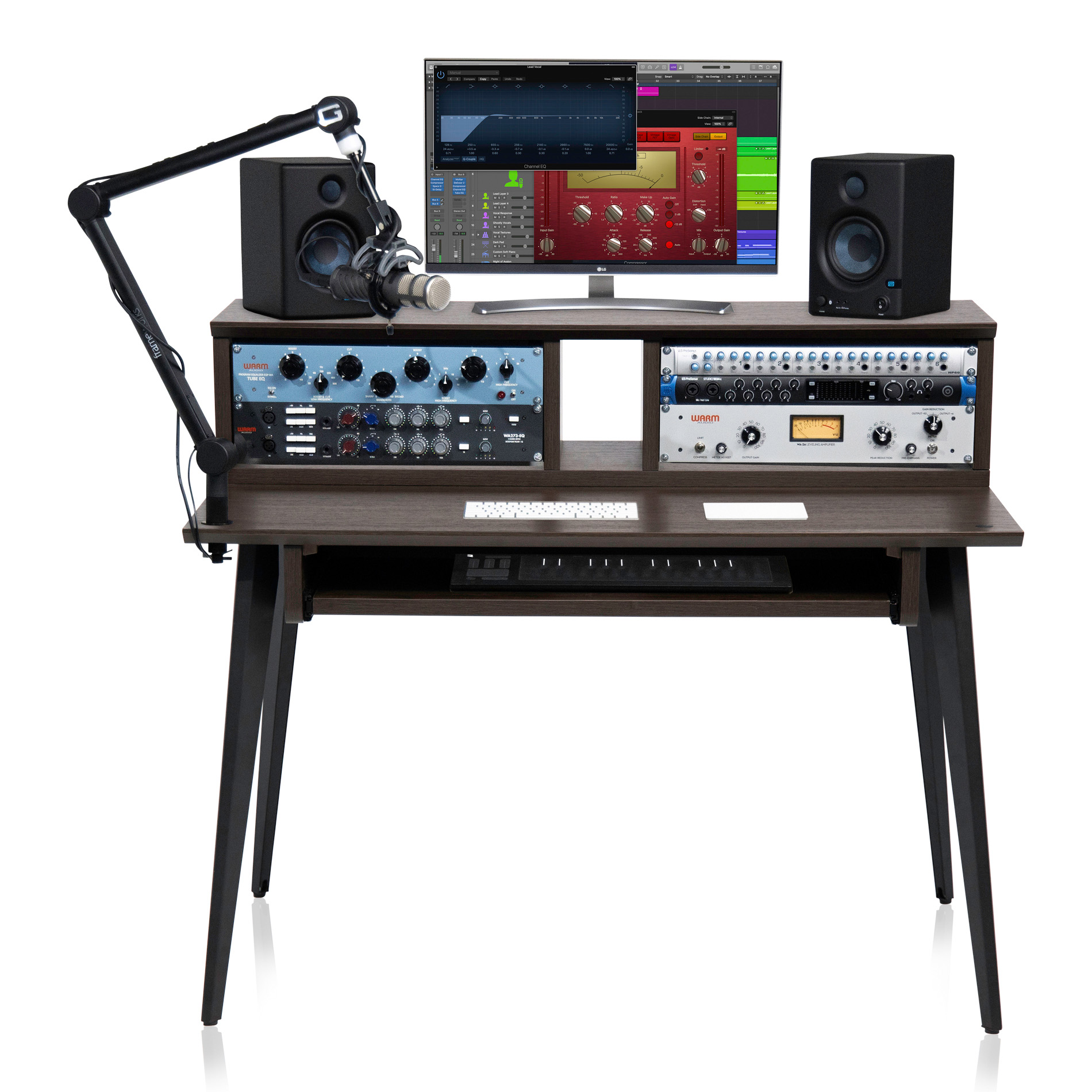 Gator frameworks Elite Main Desk Dark Walmut Brown Furniture for studio