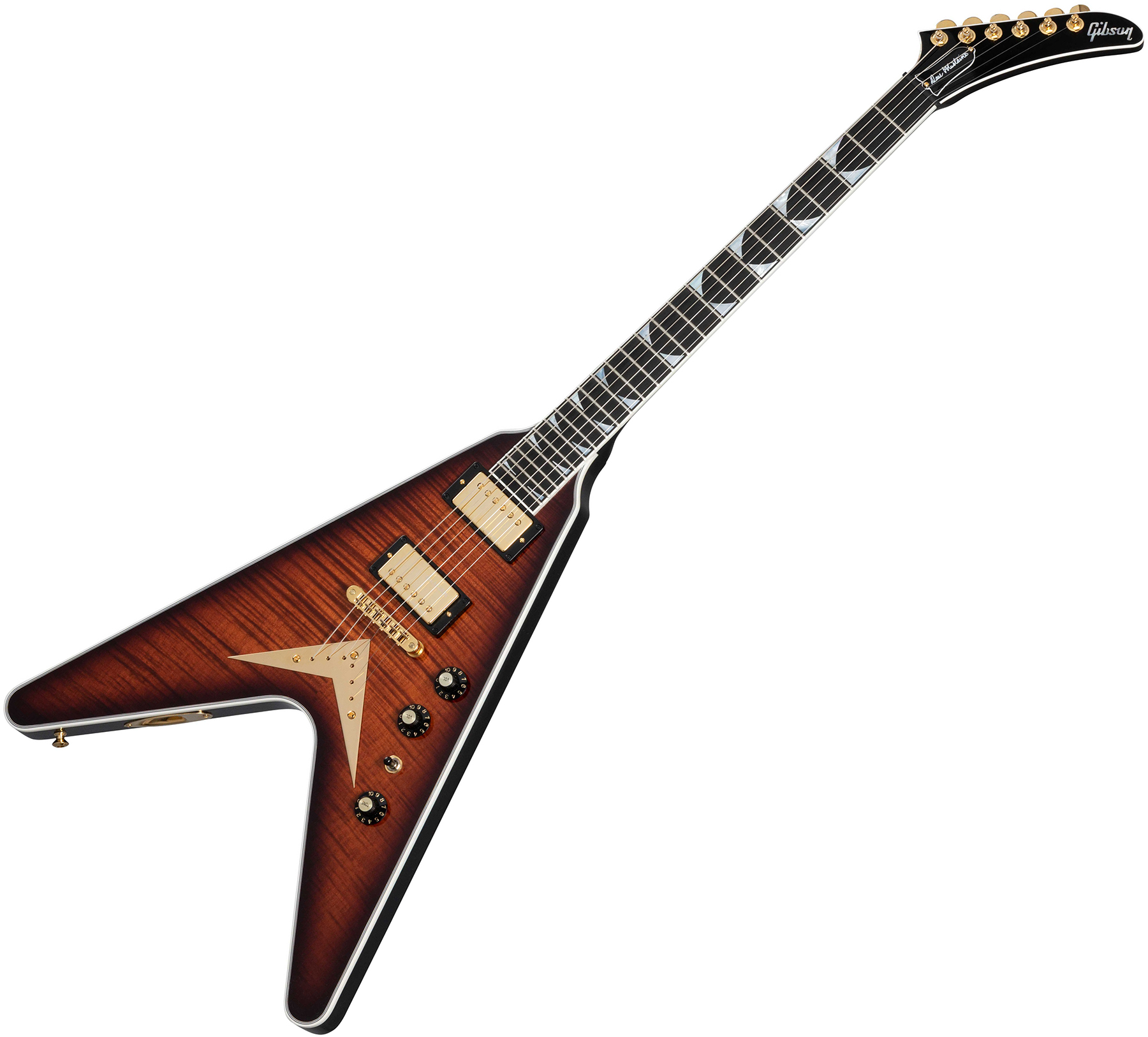 Gibson Custom Shop Dave Mustaine Flying V EXP Ltd - red amber burst ...