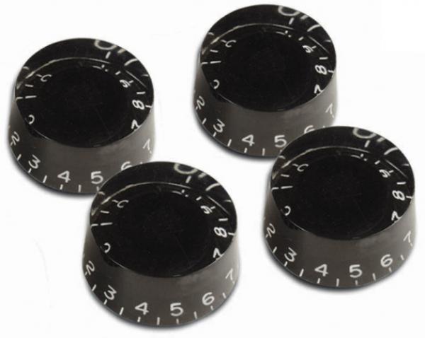 Top Hat Knobs With Inserts 4-Pack - Black w/ Gold Inserts Control knob ...