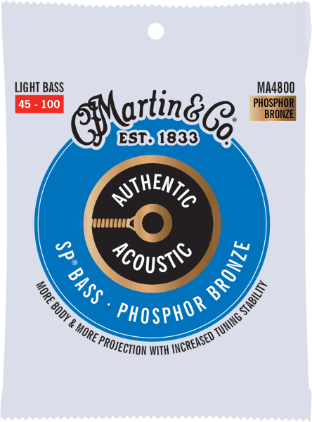 Martin MA4800 Acoustic Bass 4-String Set Authentic SP 80/20 Bronze 45 ...