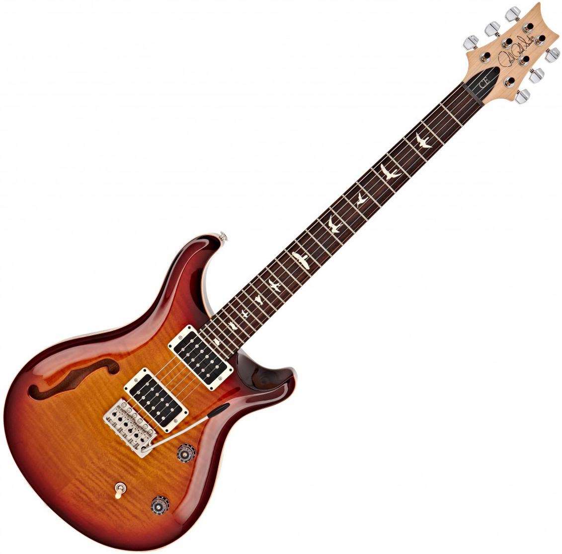 Prs USA Bolt-On CE 24 Semi-Hollow - dark cherry sunburst Solid body ...