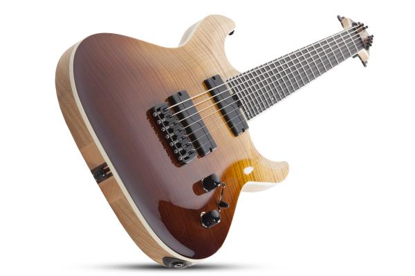 Schecter C-7 SLS Elite - antique fade burst Baritone guitar brown