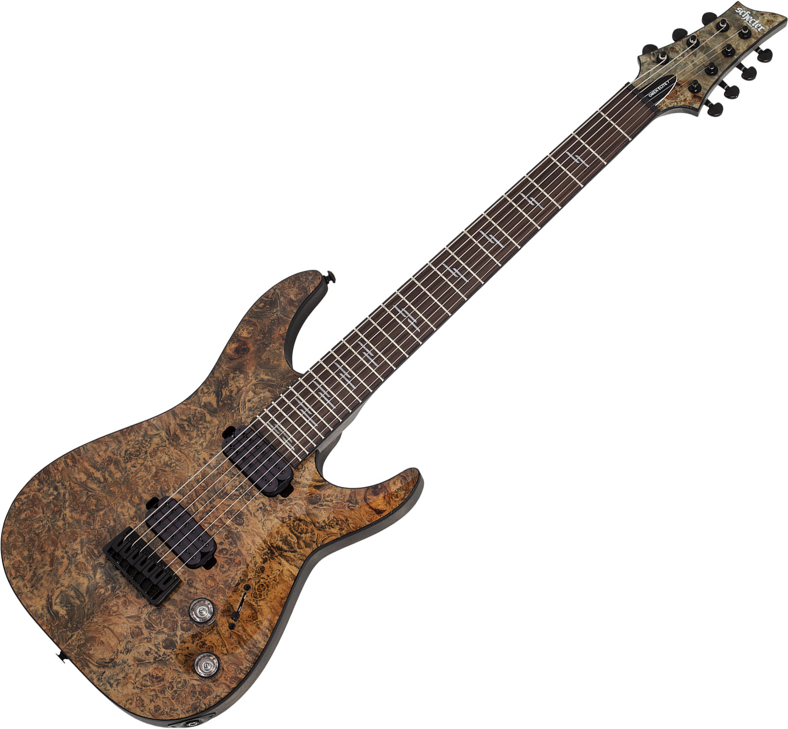 Schecter Omen Elite-7 - charcoal Baritone guitar grey
