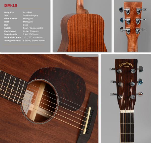 Sigma DM-15 Dreadnought - natural satin Acoustic guitar & electro